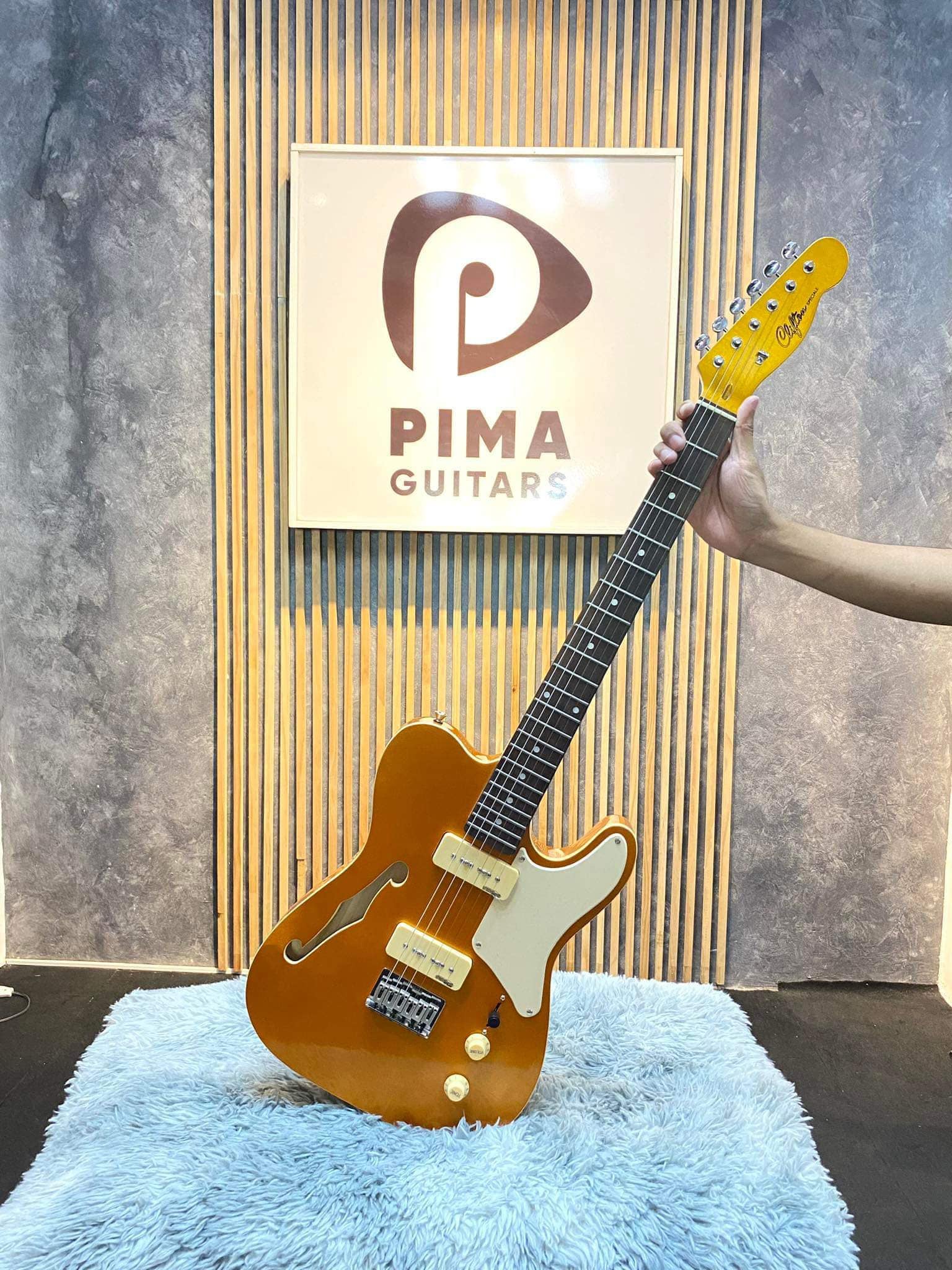 Clifton Speciale Semi-hollow Telecaster - Orange | PIMA GUITARS