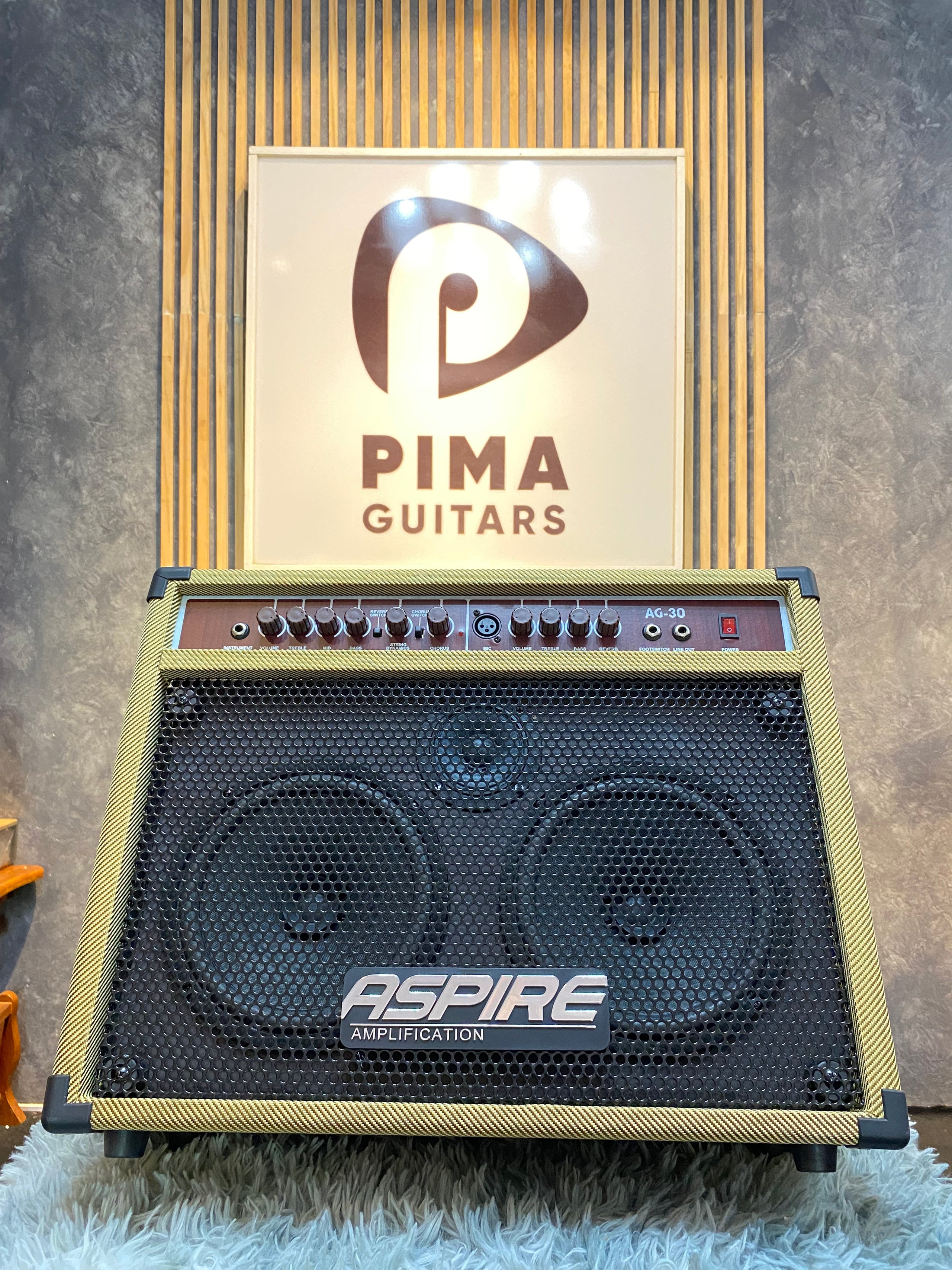 Aspire Acoustic Amplifier AG-30 - Tweed - Brown | PIMA GUITARS